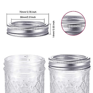 M MACIBOI 100 Pcs Premium Regular Mason Jar Lids and Bands Set Split-type Canning Lids for Jars, Kerr Jars Lids, Leak Proof Food Grade Material, 100% Fit & Airtight for Regular Mouth (70mm, Silver)