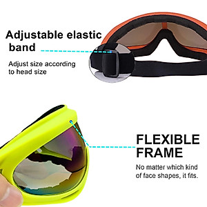 LJDJ Ski Goggles, Pack of 4 - Snowboard Adjustable UV 400 Protective Motorcycle Goggles Outdoor Sports Tactical Glasses Dust-Proof Combat Military Sunglasses for Kids, Boys, Girls, Youth, Men, Women