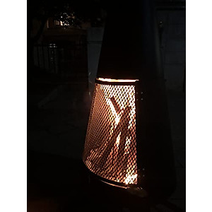 Chiminea Fireplace Outdoor Wood Burning Fire Pit Terrace Stove Garden Decoration with Charcoal Grate and Poker Black