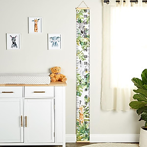 Juvale Safari Height Chart for Nursery and Bedroom Decor, 6.5 ft Growth Tracker for Wall (Jungle Design)