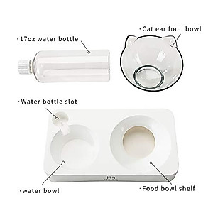 Marchul Tilted Cat Food Bowl Set, Raised Cat Bowls for Food and Water, Food Feeding Dishes for Cats and Puppies