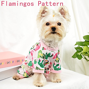 Dog Clothes for Small Dogs Boy Girl, Dog Pajamas Tiny Chihuahua Yorkie Spring Summer Shirt, Cute Puppy Outfit Pjs Jumpsuit Cat Onesie Apparel Pet Clothes