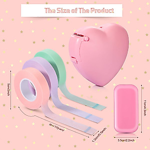 12 Rolls Eyelash Extension Tape Breathable Lash Tape with Silicone Eyelash Pad Eyelash Grafting Pad and Heart-shaped Tape Cutter, Adhesive Non-woven Lash Tape Colorful Makeup Lash Tape for Women