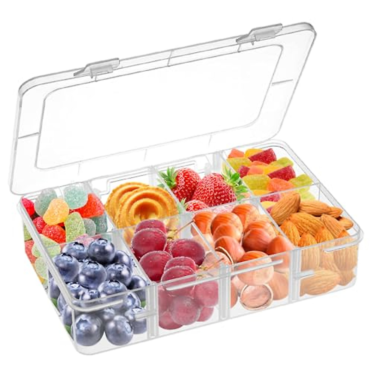 Tamnjvrr 3 Pcs Snack Box Container Snack Box 8 Compartments Snack Containers Reusable Meal Prep Containers Removable Dividers,Dishwasher Safe