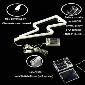 Nordstylee Neon Lightning Light Signs,Led Lightning Night Lights for Kid's Gift, Wall, Birthday Party, Christmas, Wedding Decoration(Blue)