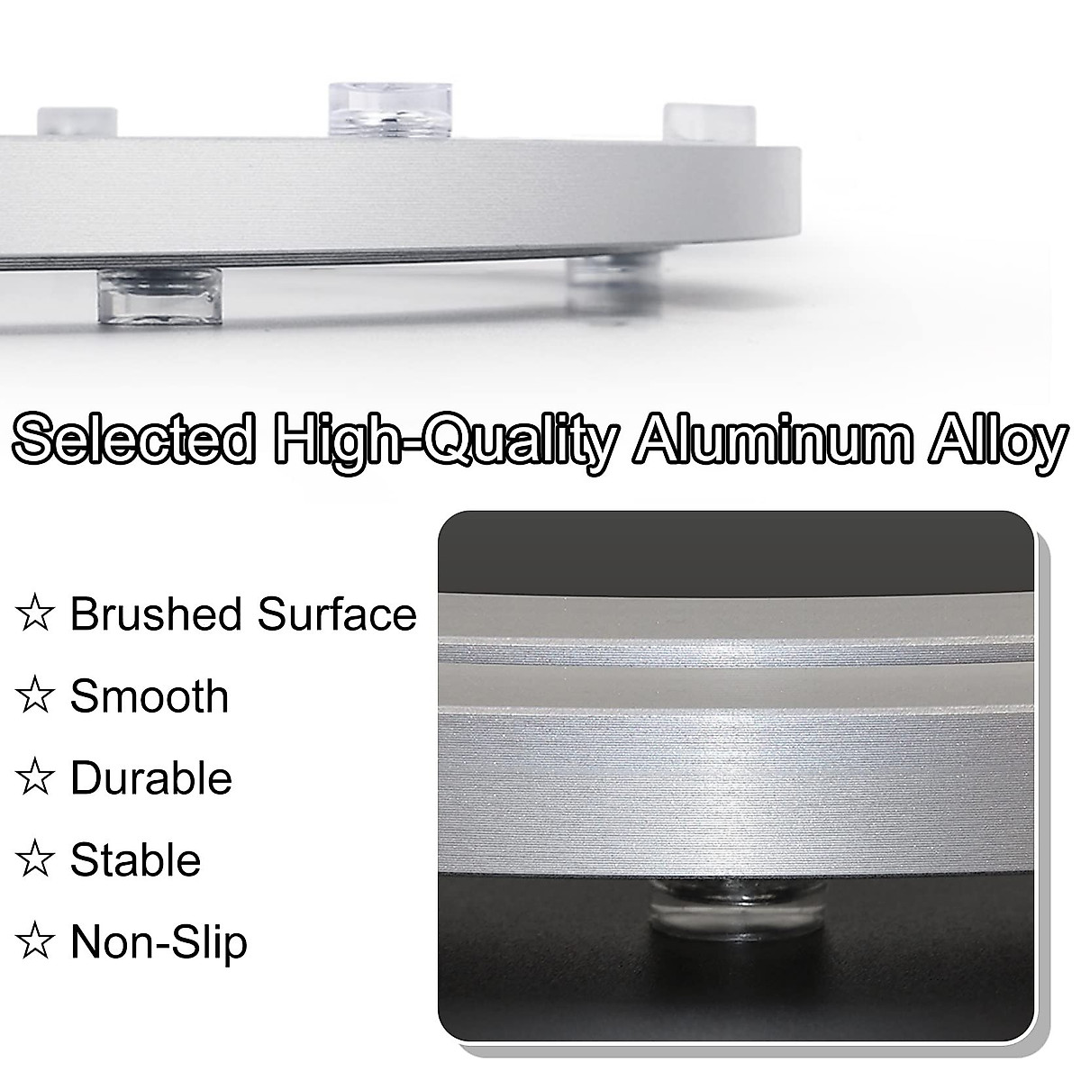 Turntable Bearing 5 8 10 12 14 16 18 20 24 28 32 40inch Heavy Duty Aluminium Alloy Aluminum Swivel Base Bearing, Non Slip Lazy Susan Turntable Bearing, For Table, TV Monitor, Sculpture
