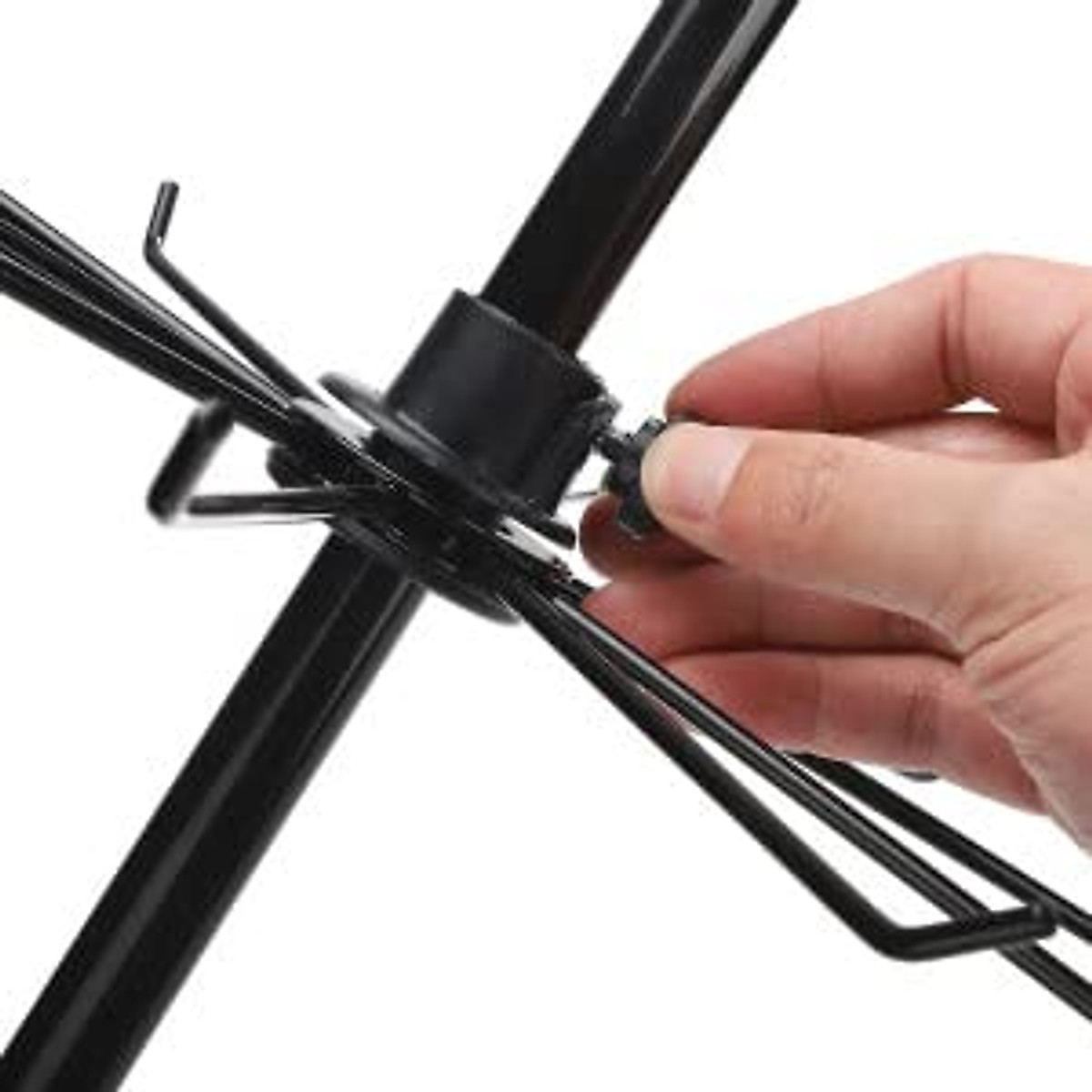 NMFIN 3Tier Rotating Jewelry Display Rack,Metal Earring Display Stands Jewelry Organizer Rack Tower Bracelet Holder for Necklace Ring Keychain,Black