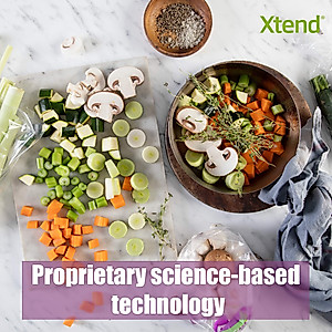 Xtend Fresh Produce Bags for Fridge Storage, 10 Reusable Bags (Medium size 0.5 gallon), Science Based Technology Keeps Fruits, Vegetables, & Herbs Fresh Longer