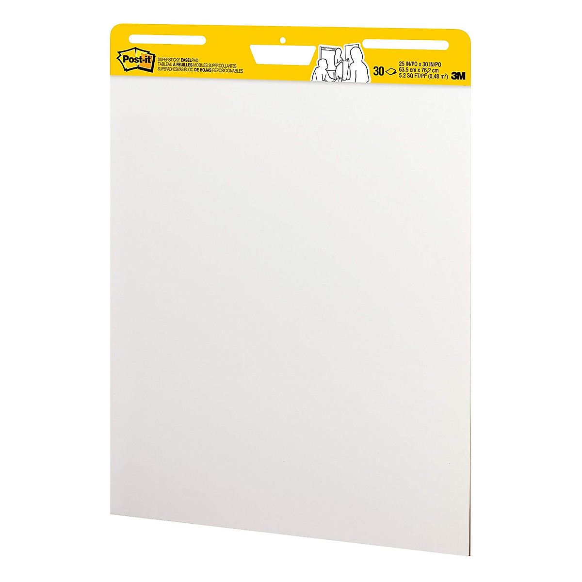 Post-it Super Sticky Easel Pad, 25 x 30 Inches, 30 Sheets/Pad, 4 Pads, Large White Premium Self Stick Flip Chart Paper, Super Sticking Power (559-4)