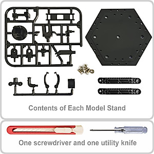 TWKUPWO Hobby Model Action Base Display Stand, Gundam Model Stand Action Figure Stand Compatible with MG RG HG Universal Models Stand (6sets Black)