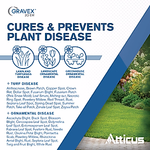 Gravex 20 EW (1 GAL) Fungicide by Atticus (Compare to Eagle 20EW) - Myclobutanil 19.7% Systemic Fungus Control for Lawns, Landscapes, and Greenhouses…