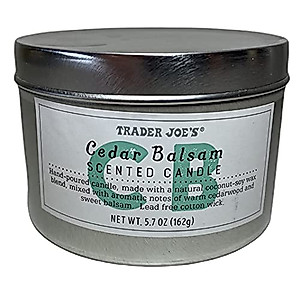 Trader Joe's Cedar Balsam Scented Candle, 5.7 oz (Pack of 2)