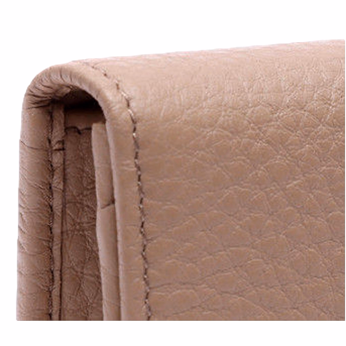 Prada Beige Vitello Grain Leather Credit Card Holder Small Wallet 1MC122