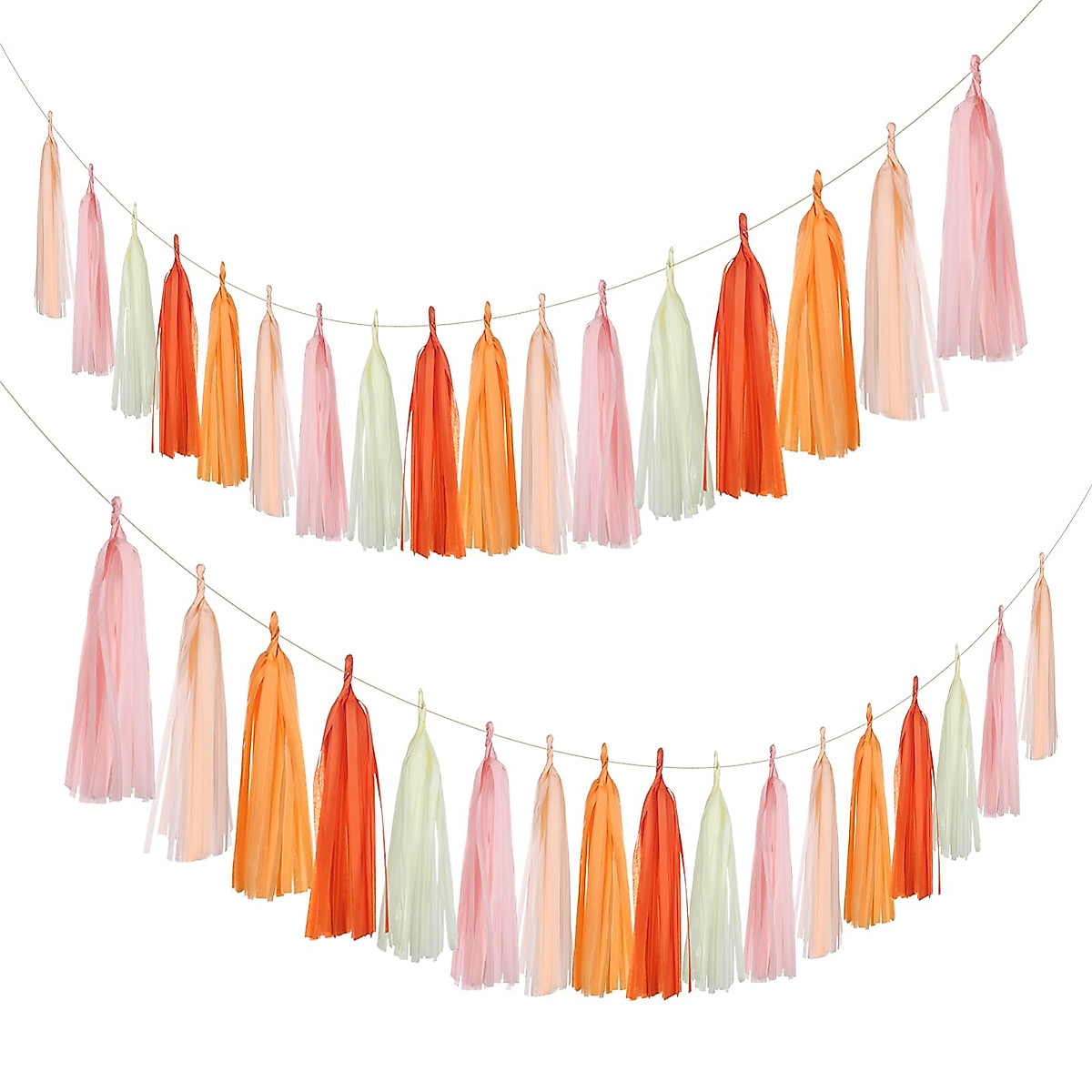 Guzon 25pcs The Sun Birthday Decorations Tissue Tassel Garland DIY Hanging Paper Decorations for Birthday Baby Shower Spring Summer Fall Retro Hippie Decorations Supplies