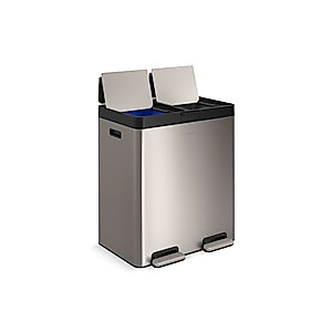 KOHLER K-23828-ST 82-Liter Stainless Steel Dual-bin Step Trash can, Stainless