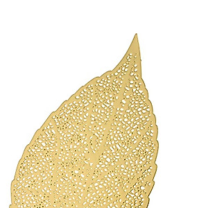 IUAQDP 8 Pieces Metal Leaf Hollow Bookmark with Hanging Hole, Leaf Vein Book Marker, Mesh Plant Page Marker for Bookworm Writer Reader Student Teacher Office School Stationery Accessory, Gold & Silver