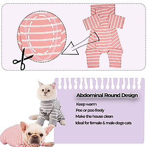 AOKAZI Dog Surgery Recovery Suit, Puppy Cat Onesie for Shedding Skin Disease Wound Protection, Medical Pet Surgical Suit Dog Shirt w/Long Sleeve, Dog Pajamas (Pink, Medium)