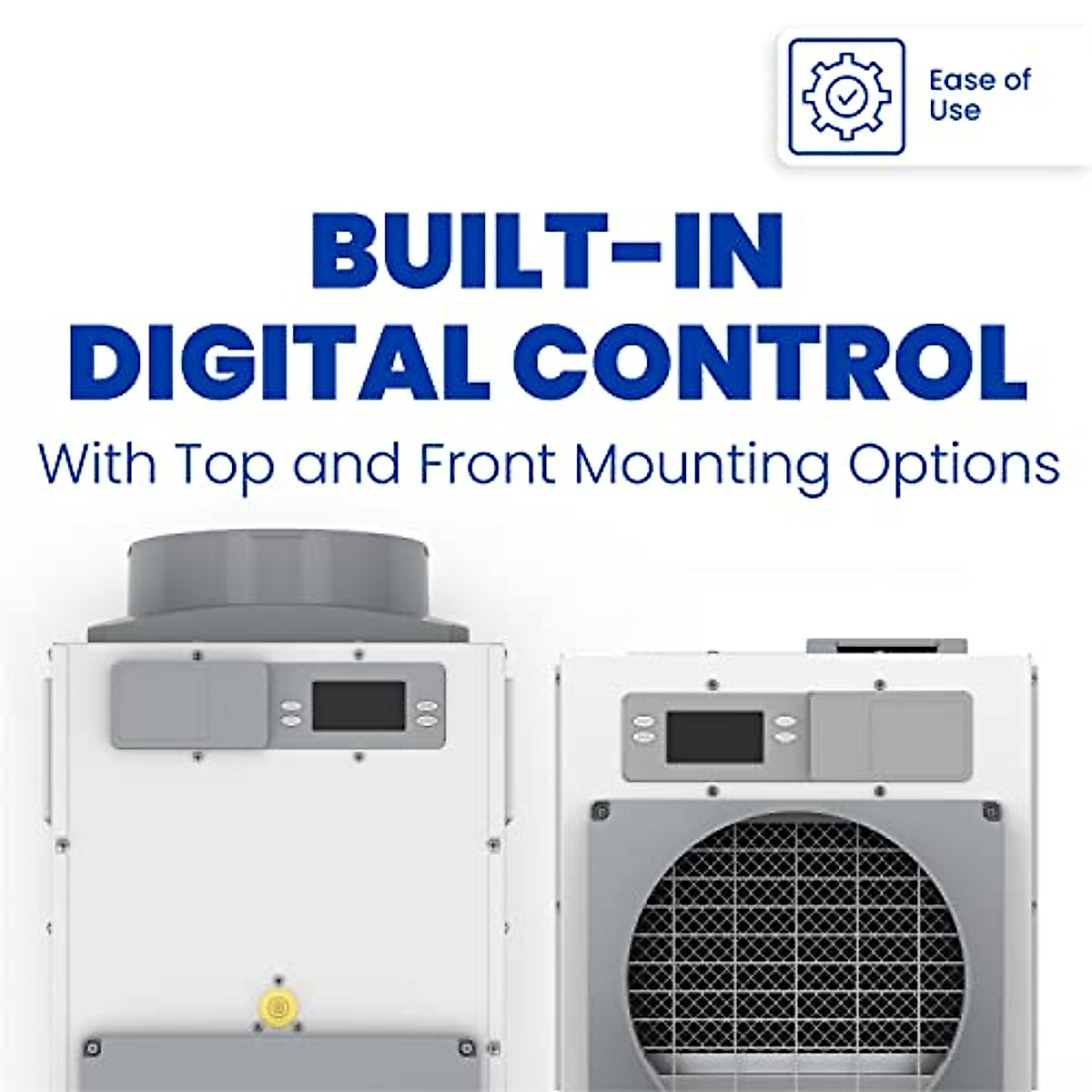 AprilAire E130 Pro 130-Pint Whole-House Dehumidifier + Model 76 Wall Mount Dehumidifier Control, Commercial-Grade Whole-Home Dehumidifier for Basement, Crawlspace, or Whole House up to 7,200 sq. ft.