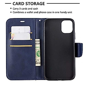 Glow Co., Ltd. iPhone 11 Pro Max Notebook Type Case with Strap, Navy, Tempered Glass & Stylus Pen Included 406-3-04