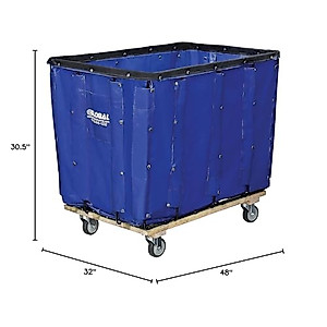 GLOBAL INDUSTRIAL Vinyl Basket Bulk Truck, 20 Bushel, Blue