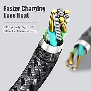 BrexLink USB C Cable, Type C Charger USB 3A Charging Cable Fast Charge for Samsung Galaxy S22 Plus Ultra S21 S22 Plus, Moto G7 G8, Other USB Type c Charger (6.6ft+6.6ft, Grey)…