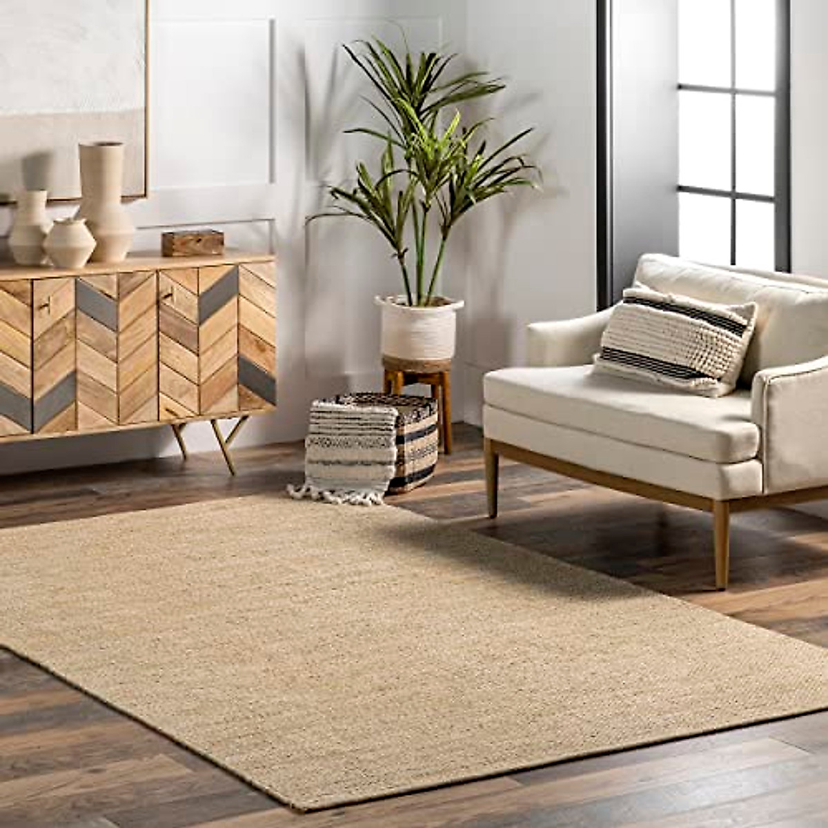 nuLOOM Alessi Solid Farmhouse Cotton Area Rug