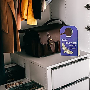 Redeo Clothes Moth Traps with Pheromones Non-Toxic and Odorless Sticky Glue Trap with Lure Clothing Moth Traps with Attractant for Closets and Carpet Indoor Moth Prevention, Safe for Kids and Pets (6)