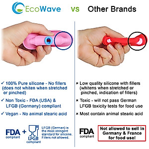 EcoWave Silicone Mason Jar Lids With Straw Hole & Stopper Plug - One Lid Fit Both: Regular Mouth (Push-On) & Wide Mouth (Push-Down) - Mason Jar Drinking & Storage Top, Vegan, Plastic-free, BPA-free