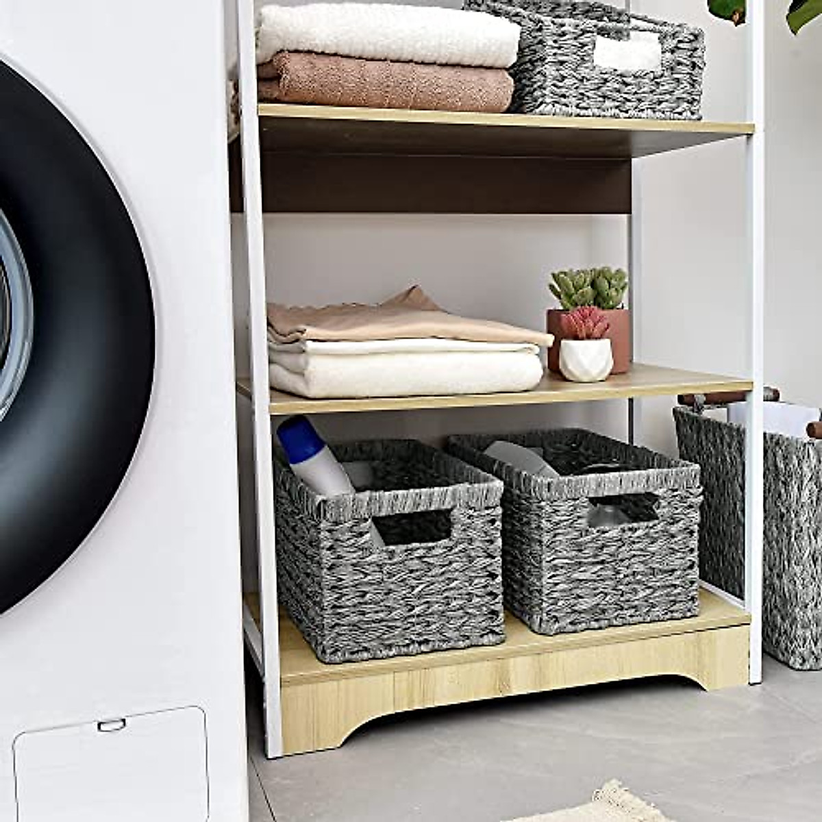 GRANNY SAYS Bundle of 2-Pack Wicker Baskets & 3-Pack Wicker Storage Baskets