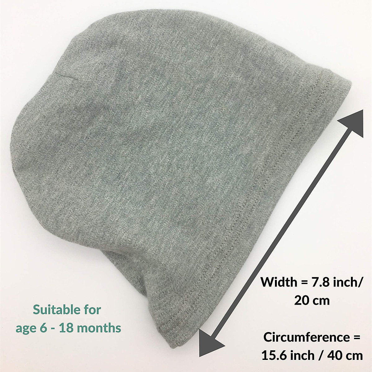 Radia Smart® 5G Blocking, Protective Baby Hat/Beanie Cap Blocking RF EMF WiFi Radiation. Age 6-18 Months. Grey