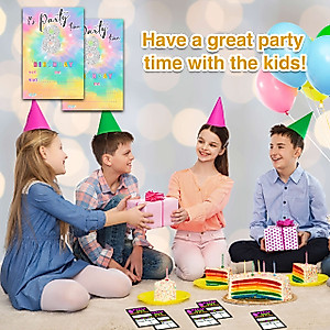 YSTEP Tie Dye 8th Birthday Party Invitations, 20 Invite Cards with Envelopes, 4"x6" It's Party Time Birthday Party Invites - A21