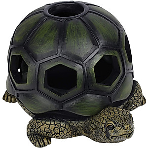 KiwiKols Large Turtle Ashtray - Cigar Use - Dark Green Resin - Discrete Decoration - Smoker Enthusiast - Cigarettes - Smokeless & Windproof - Outdoor Patio Ashtray