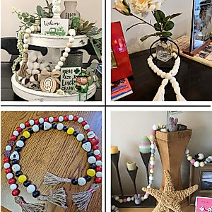 AD Beads Large Hole Wood Spacer Wooden Jewelry Making Bracelet Necklace Chandelier, Large Wooden Rosary Beads Craft Beads (16mm 100pcs, Black)