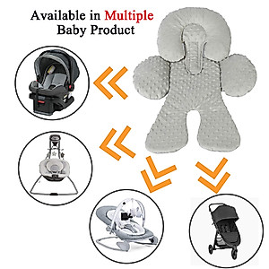 Pro Goleem Infant Car Seat Head Neck Body Support, Ultra-Soft Minky and Microfiber Newborn Car Seat Insert, Perfect for Car Seat, Stroller, 2-in-1 Reversible, for Boys and Girls, Gray