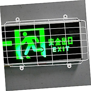 FOYTOKI Metal Exit Sign Cover Protective Wire Guard for Emergency Light Wall Mounted Safety Shield for Exit Signs Durable Light Guard to Prevent Damage