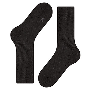 FALKE Unisex Walkie Ergo Socks, Crew Length, Thick Sole, Hiking Sock, Breathable, Moisture-Wicking, Merino Wool, Grey (Anthracite Melange 3080), 9-10, 1 Pair