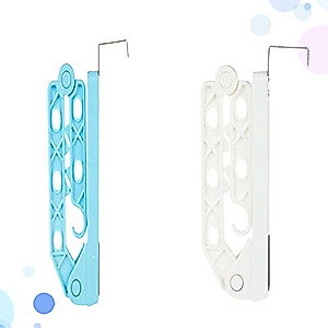 Alipis White Clothing Rack Portable Clothes Rack 6 Home Foldable Poratble Cabinet Over White Blue Door + Drying Rack Holes for Underwear Clothes Dorm Socks Hanger White Clothing Rack