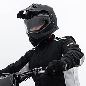 ILM Dual Sport Adventure Motorcycle Helmet with Pinlock Compatible Sun Visor Snowmobile ATV Dirt Bike Off Road Casco Model WS902 (Matte Black, L)