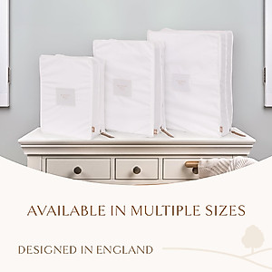 Hayden Hill Luxury Organic Cotton Sweater & Blanket Storage Bag - 20" Fits 9 Cashmere Sweaters or 2 Blankets - Moth Proof Garment Bag - Clothes Organizer With Zipper - Certified Carbon Neutral