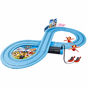 Carrera First Paw Patrol - Slot Car Race Track - Includes 2 Cars: Chase and Skye - Battery-Powered Beginner Racing Set for Kids Ages 3 Years and Up,