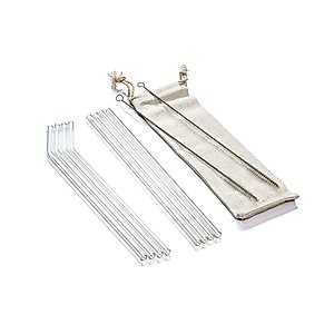 Simplifi It Assorted Clear Glass Straw Set with Nylon Cleaning Brushes (11 PC.) - SI-SGL10-11C