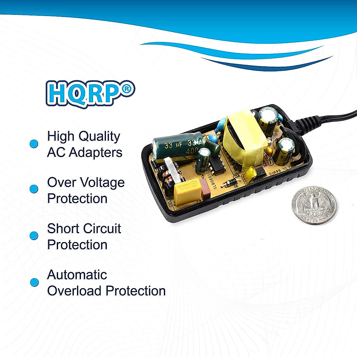 HQRP AC Adapter/Power Supply Compatible with Casio CTK-611 / CTK611 / CTK-620L / CTK620L Keyboards Replacement [UL Listed] Plus HQRP Euro Plug Adapter