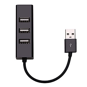 LIYU USB Port Splitter 4 Port Compact Portable High Speed USB 2.0 Data Hub for Windows MacBook Mac Pro Mac Notebook PC and More (Black)