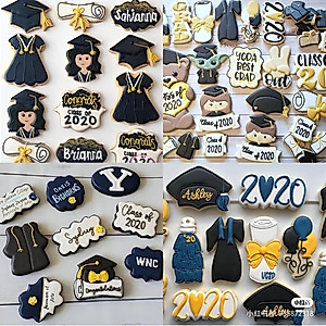 3Pcs Graduation Cookie Cutters, Stainless Steel Molds Graduation Cap, Gown, Diploma Shapes for High School College Parties