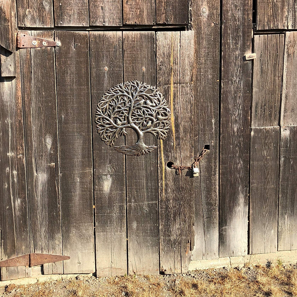 It's Cactus Haitian Tree of Life Wall Decor, Global Art Made in Haiti, Oil Drum Metal Craft with Birds, Decoration for Kitchen or Anywhere in Home, 23 In. x 23 In. (Whispering Tree)