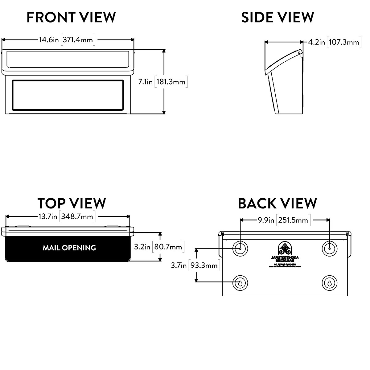 Architectural Mailboxes Venice Stainless Steel Wall Mount Mailbox, 2690PS-10, Stainless Steel, Small Capacity