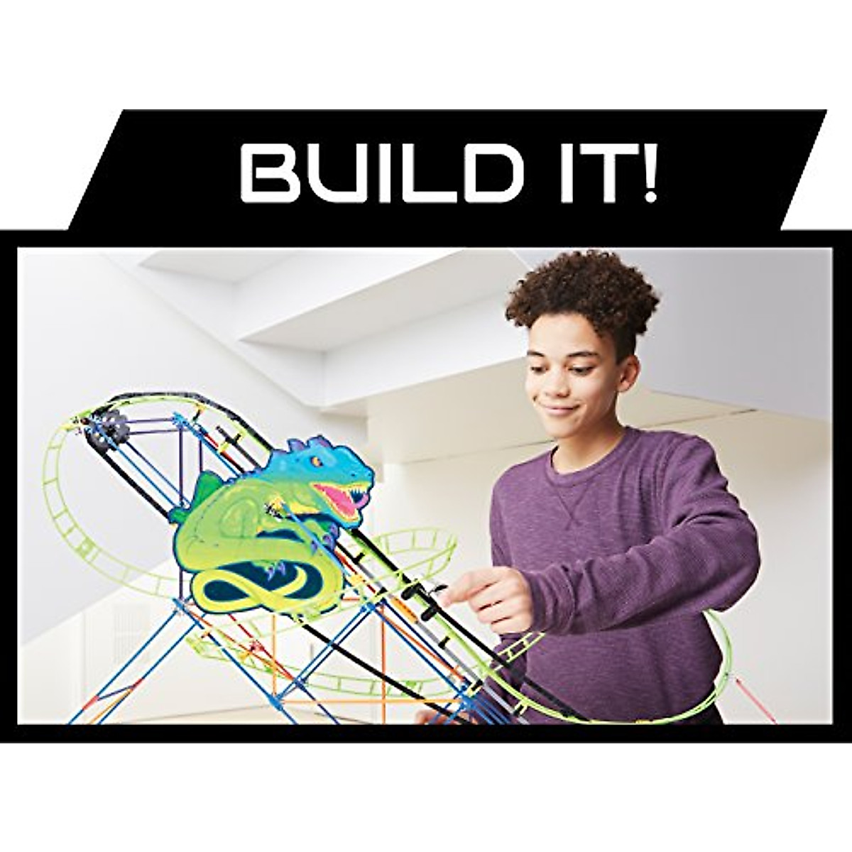 K'NEX Thrill Rides – Twisted Lizard Roller Coaster Building Set – 403 Piece – Ages 9+ Building Set (Amazon Exclusive)