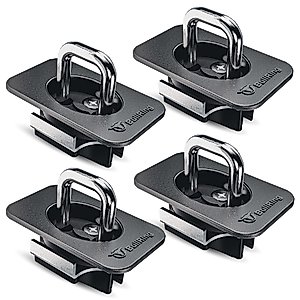 Bull Ring Retractable Truck Bed Tie Down Anchors for Ford F150 2015-24, Super Duty 2017-24, Raptor 2017-24 – Flush Fit, Easy Install, (4 Pack)
