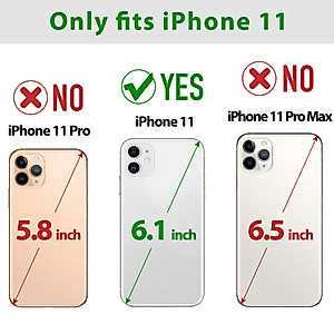 SHIELDON Case for iPhone 11, Genuine Leather Magnetic Wallet Cover Kickstand RFID Blocking Card Slot with TPU Shockproof Protective Cover Compatible with iPhone 11 (6.1 Inch, 2019) - Black