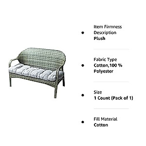 Indoor/Outdoor Bench Cushion Cotton Garden Furniture Loveseat Cushion, 51.2"x19.7" Patio Wicker Seat Cushions for Lounger Garden Furniture Patio Lounger Bench (Gray)